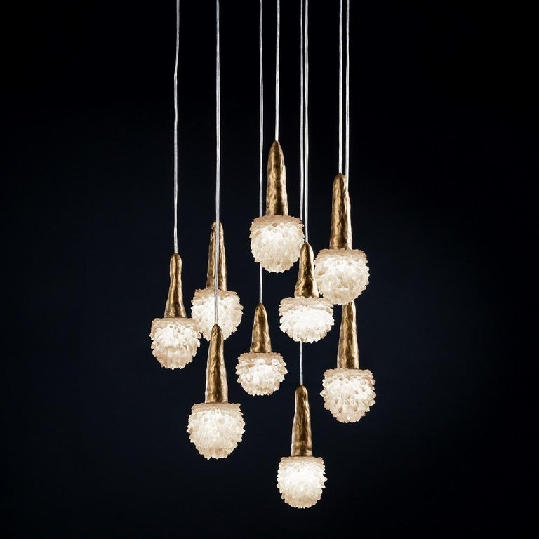 Quartz Etruscan Drop Pendant Light II For Sale at 1stDibs