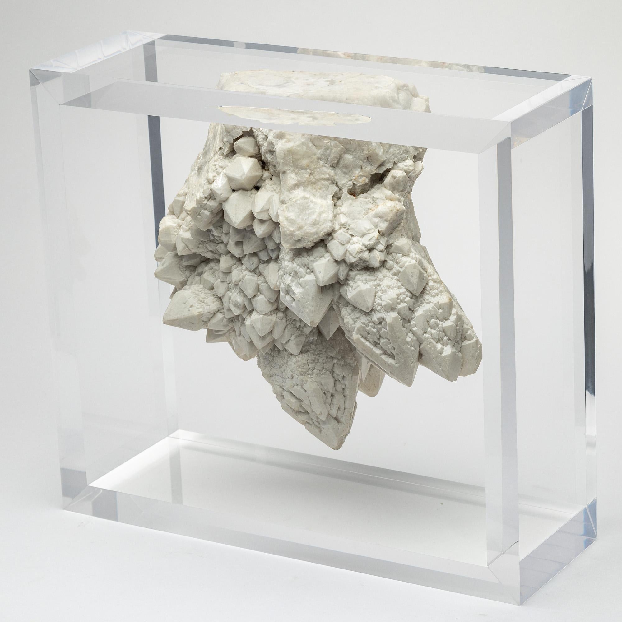 Quartz mounted in original design acrylic base For Sale at 1stDibs