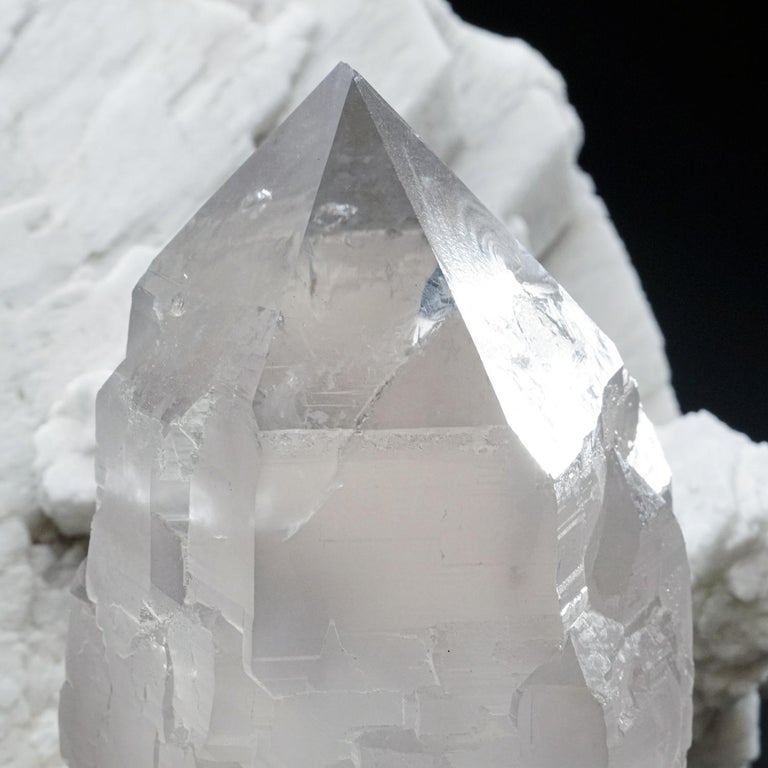 Quartz Point on White Feldspar Crystal Matrix From Himalaya Mountains ...