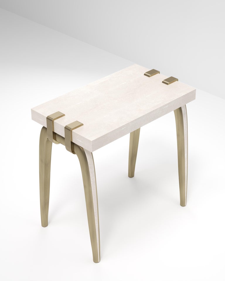 Quartz Side Table with Bronze-Patina Brass Details by R&Y Augousti For ...