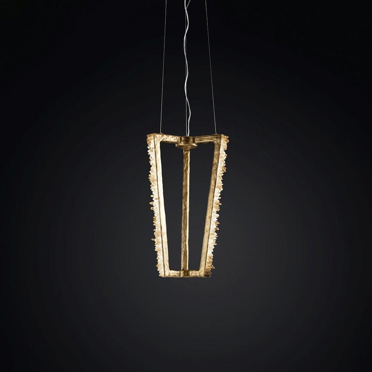 Quartz and Bronze Pendant Light II by Aver For Sale at 1stDibs