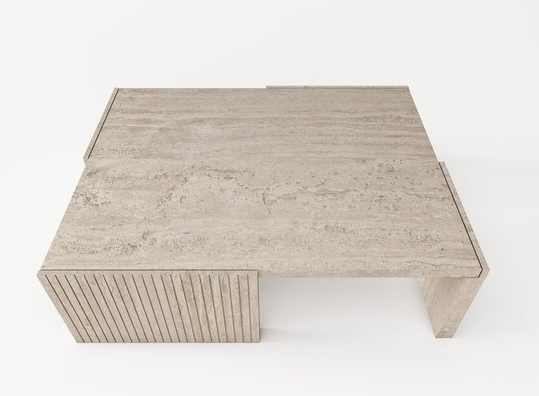 21st Century, Modern, Natural, Beige, Travertine, Quattro Coffee Table ...