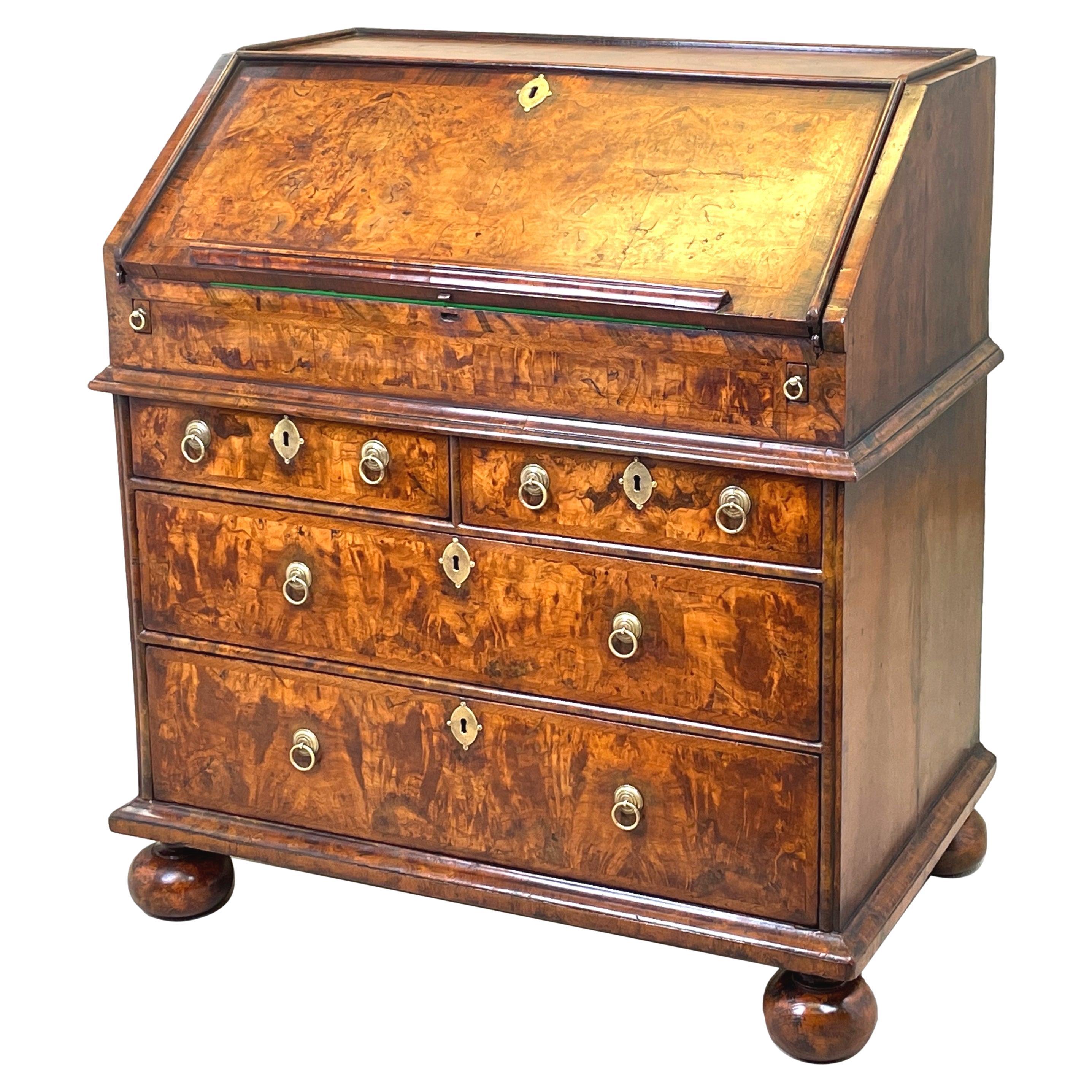 Antique Rare Form English Mahogany Queen Anne Style Partners Desk For ...