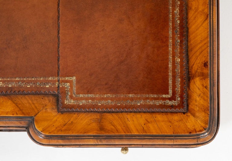Queen Anne Desk Walnut Bureau Writing Table For Sale at 1stDibs