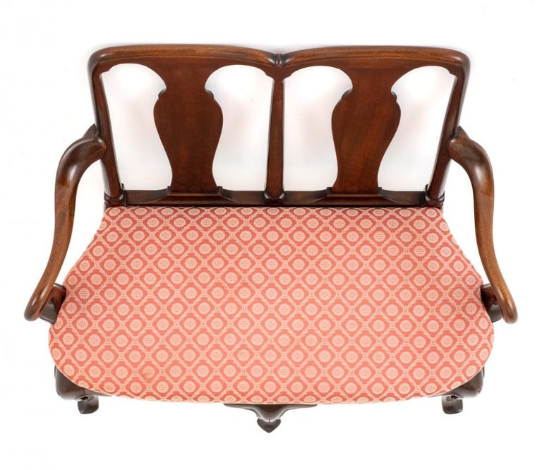 Queen Anne Double armchair Settee Mahogany, 1880 For Sale at 1stDibs