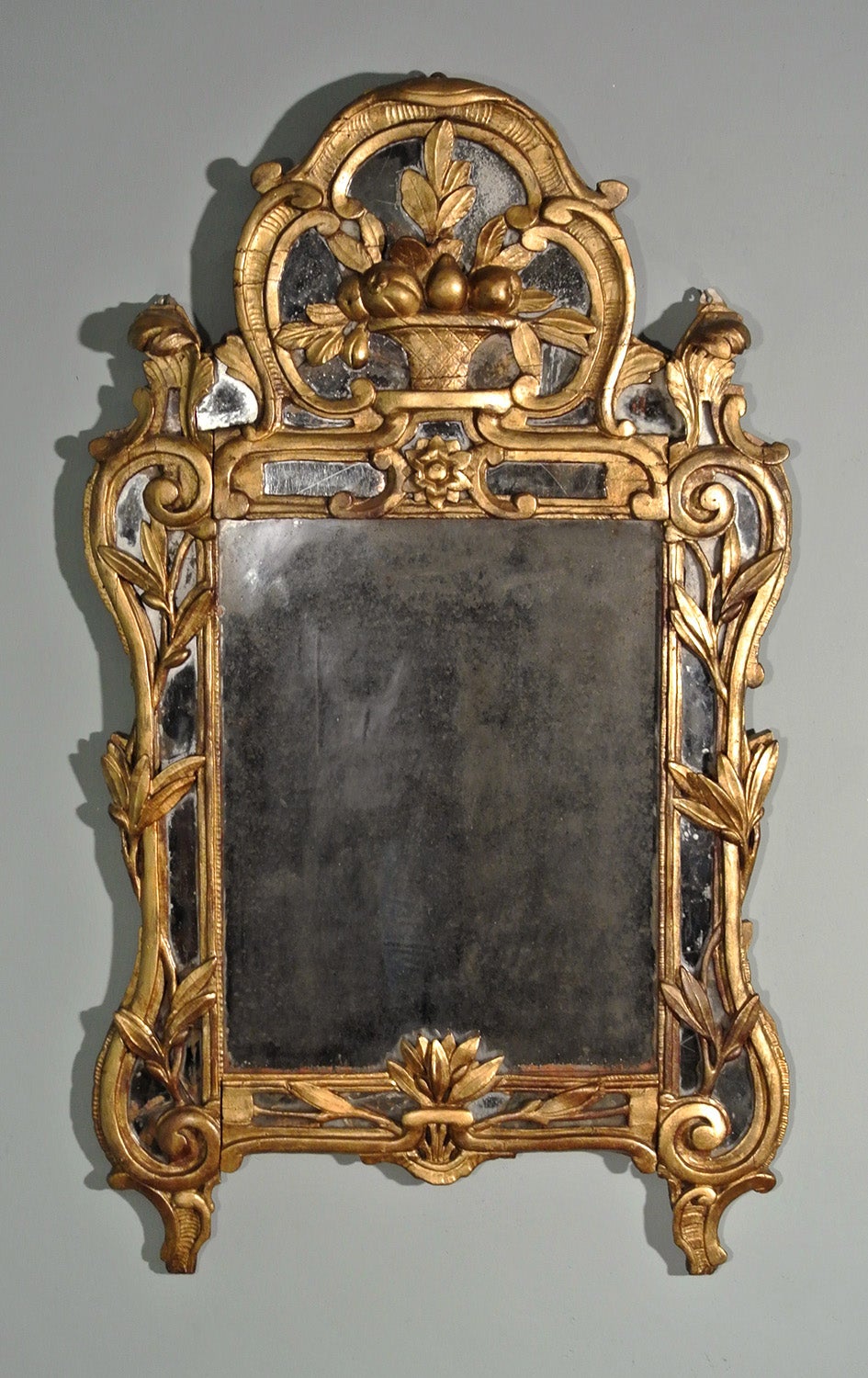Queen Anne Giltwood Mirror with Original Plates and Samuel Pepys ...