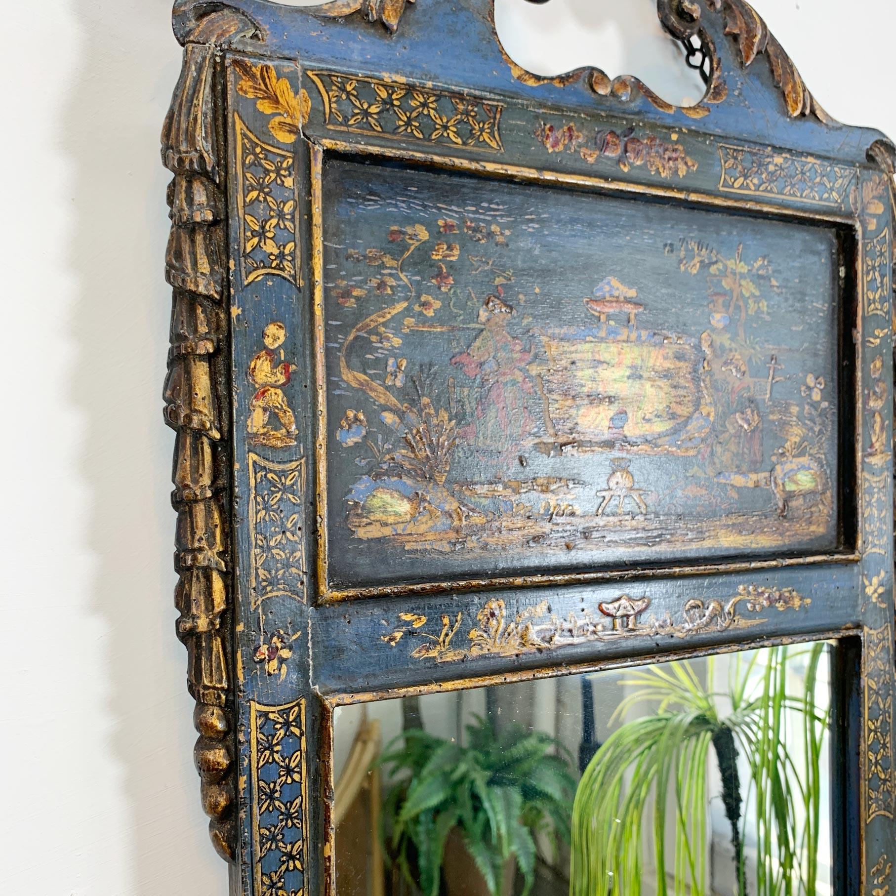Queen Anne Lacquered Carved Wood Chinoiserie Mirror 1700 For Sale at ...
