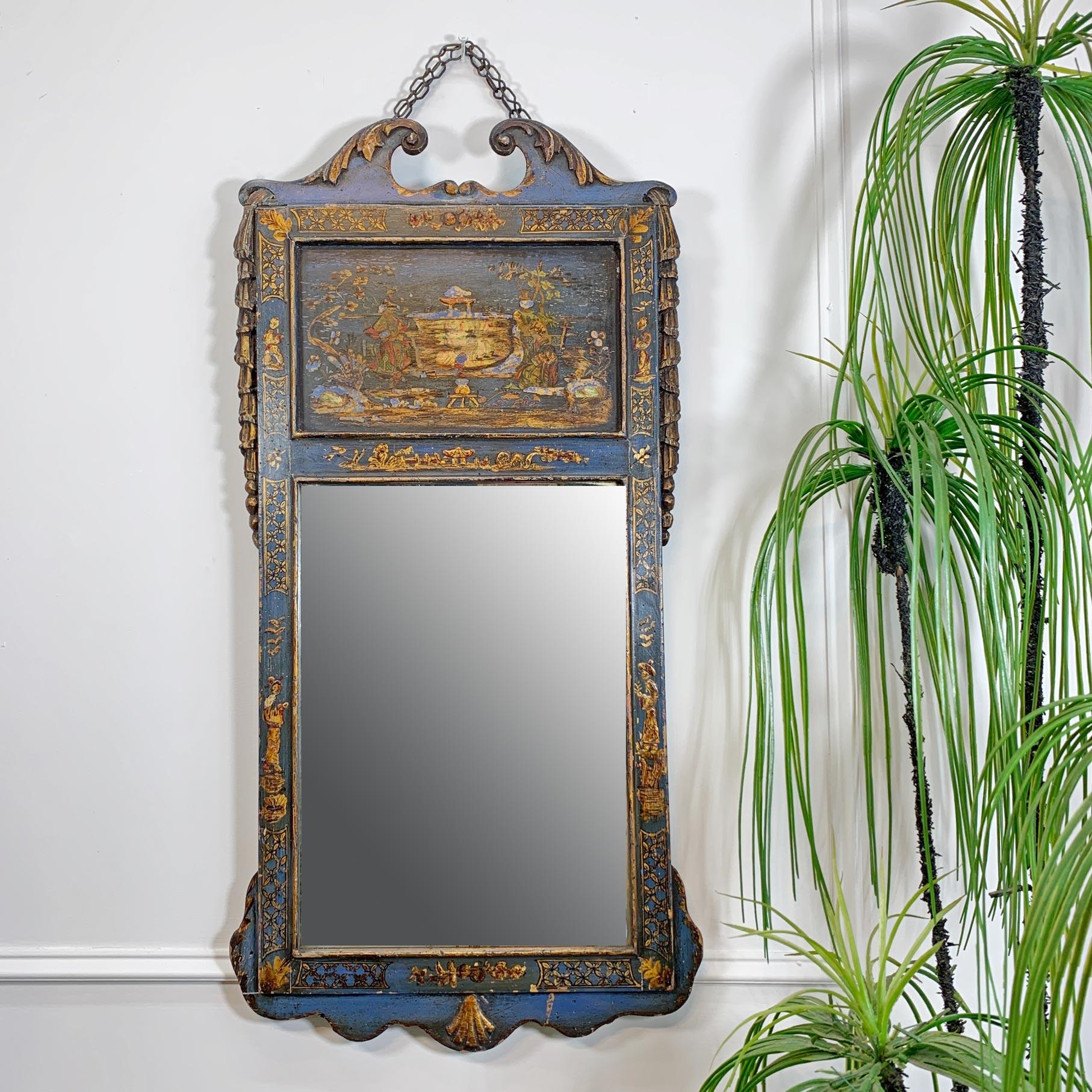 Queen Anne Lacquered Carved Wood Chinoiserie Mirror 1700 For Sale at ...