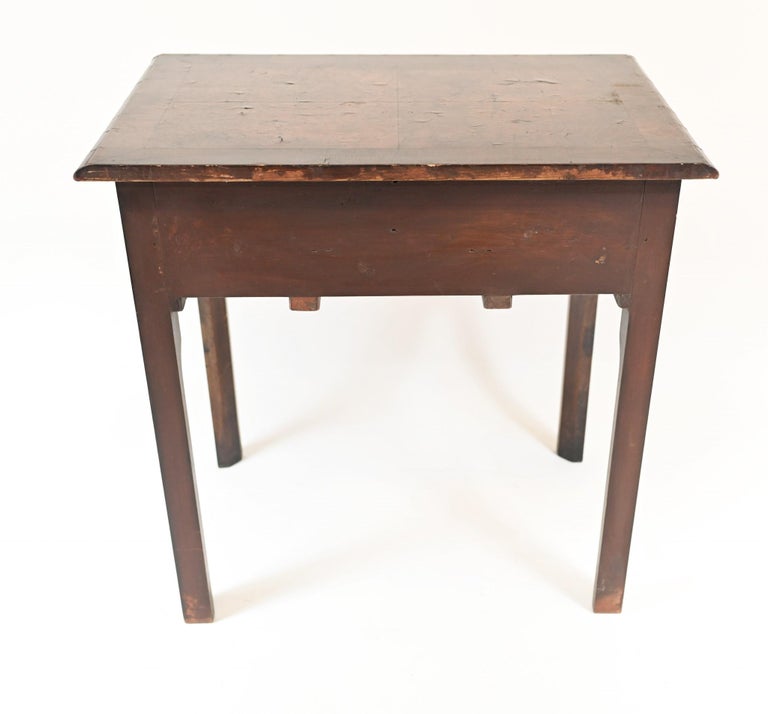 Queen Anne Low Boy Elm Wood Table, 1820 For Sale at 1stDibs