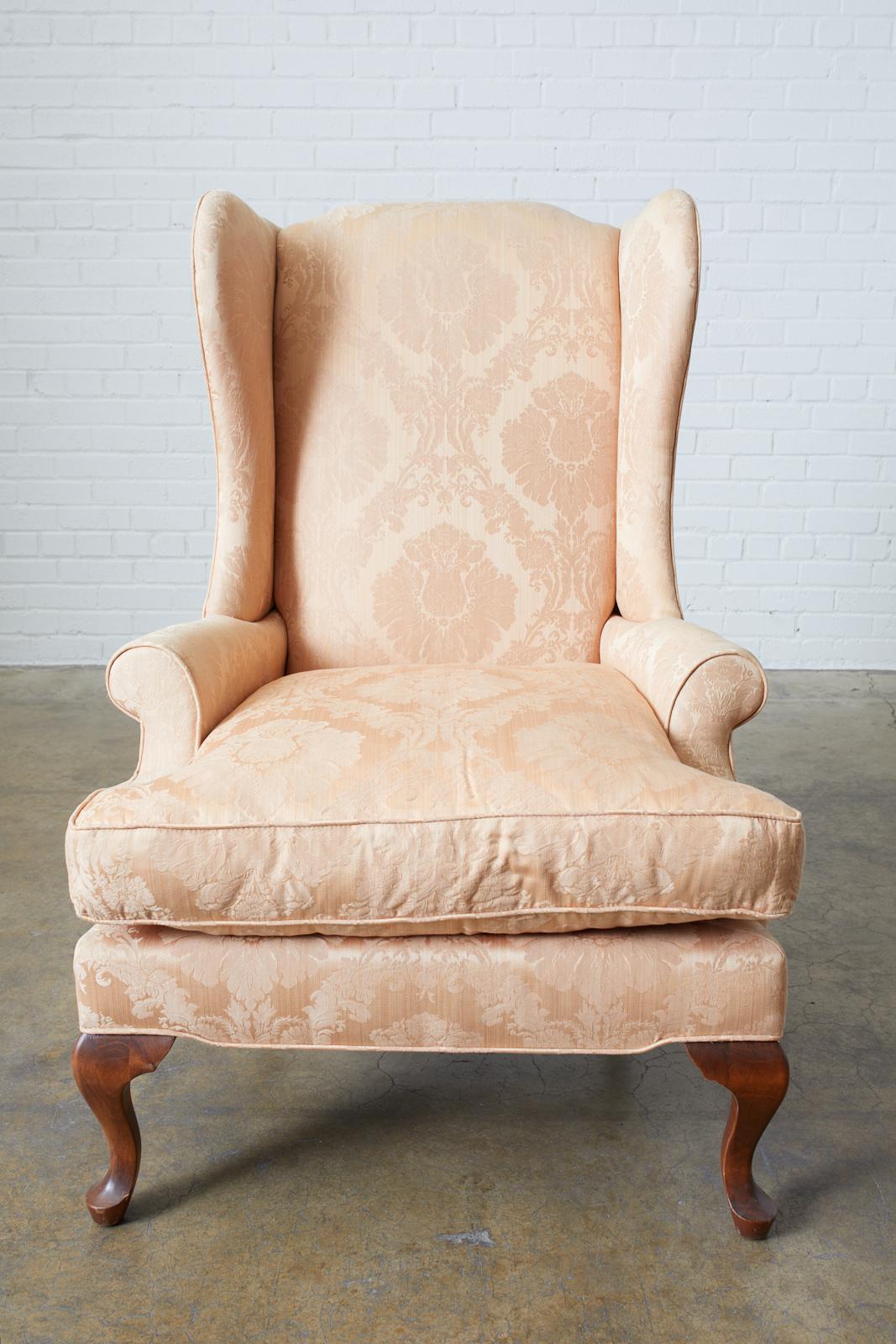 Queen Anne Mahogany Wing Chair at 1stDibs | queen anne wingback chair ...