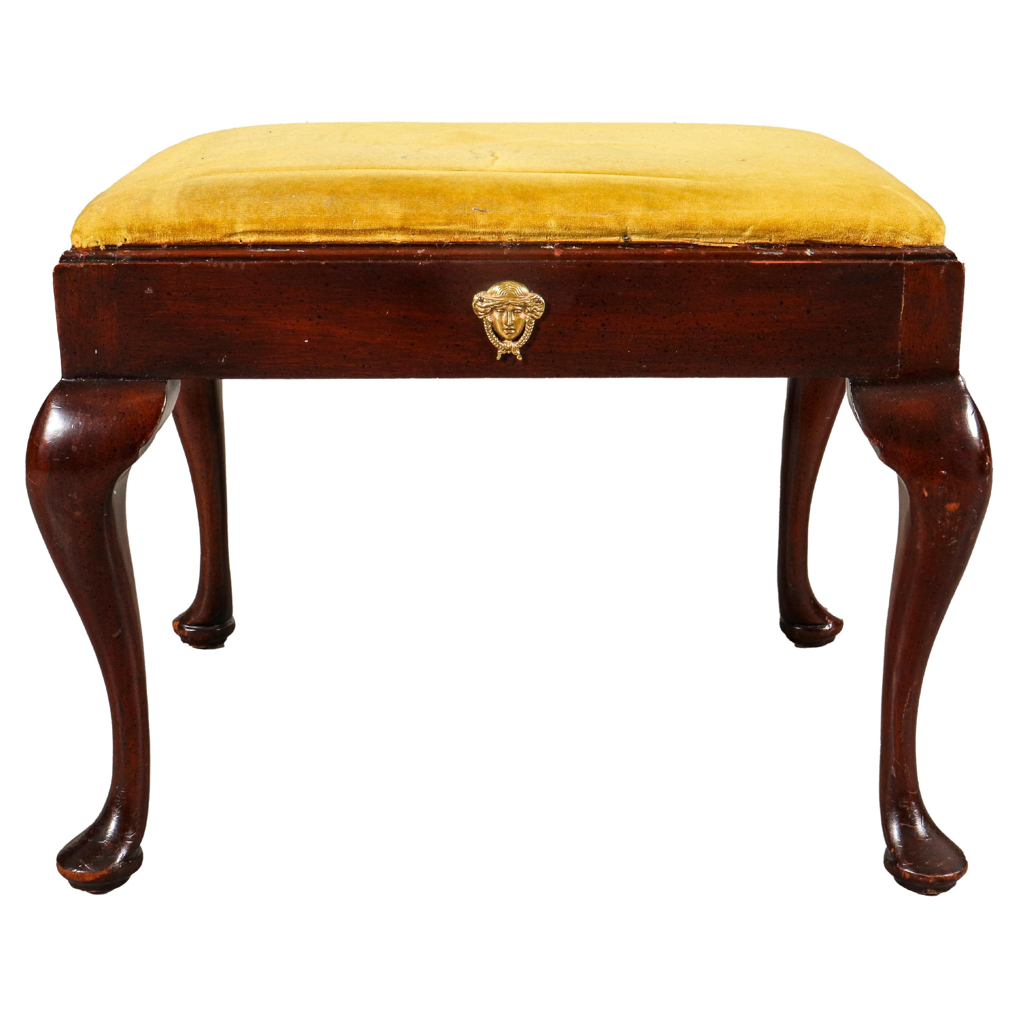 Queen Anne Style Walnut Stool at 1stDibs