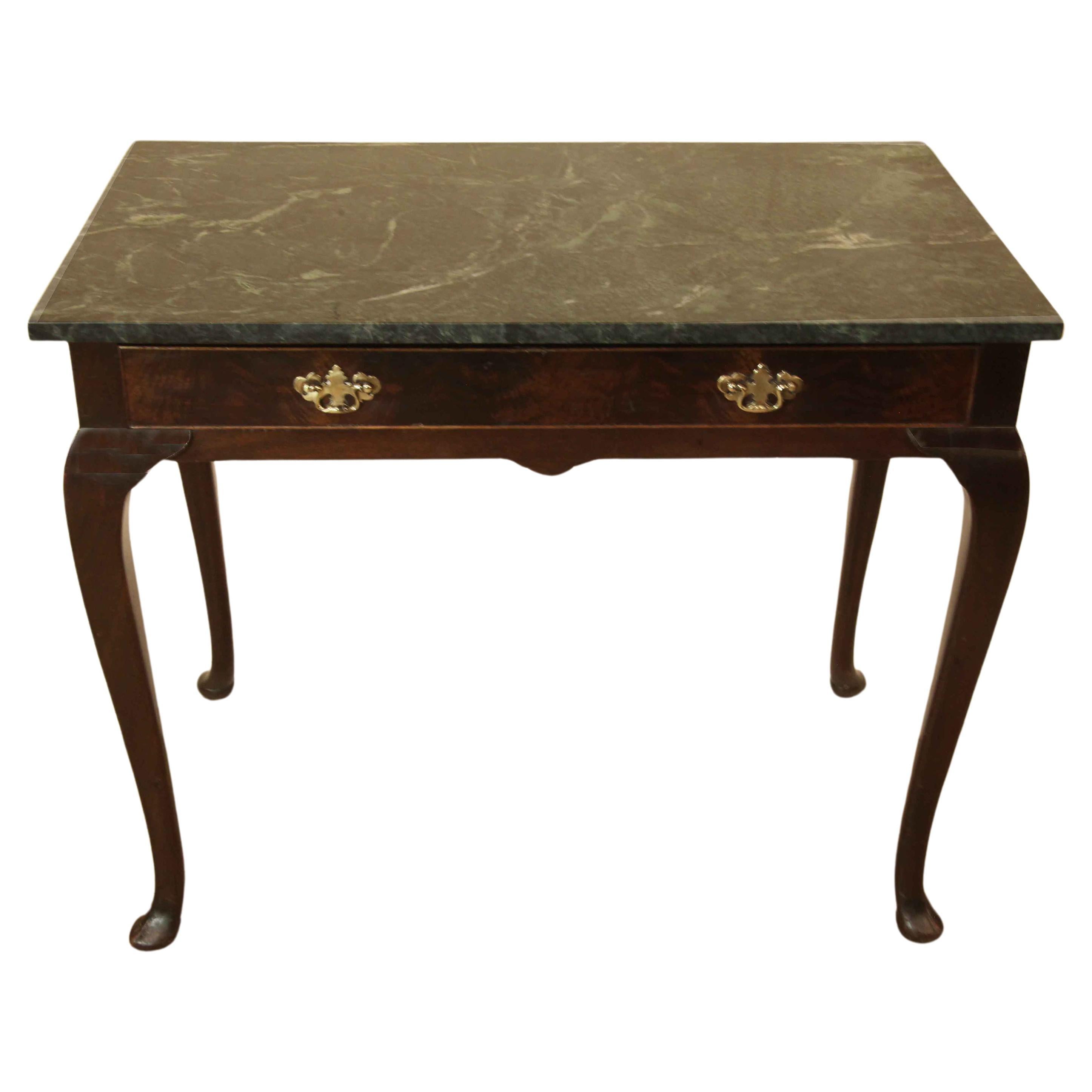 Queen Anne Marble Top Console Table For Sale at 1stDibs