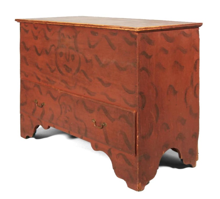 Queen Anne Period Blanket Chest with Two Whimsical Faces, ca 1740-1760 ...