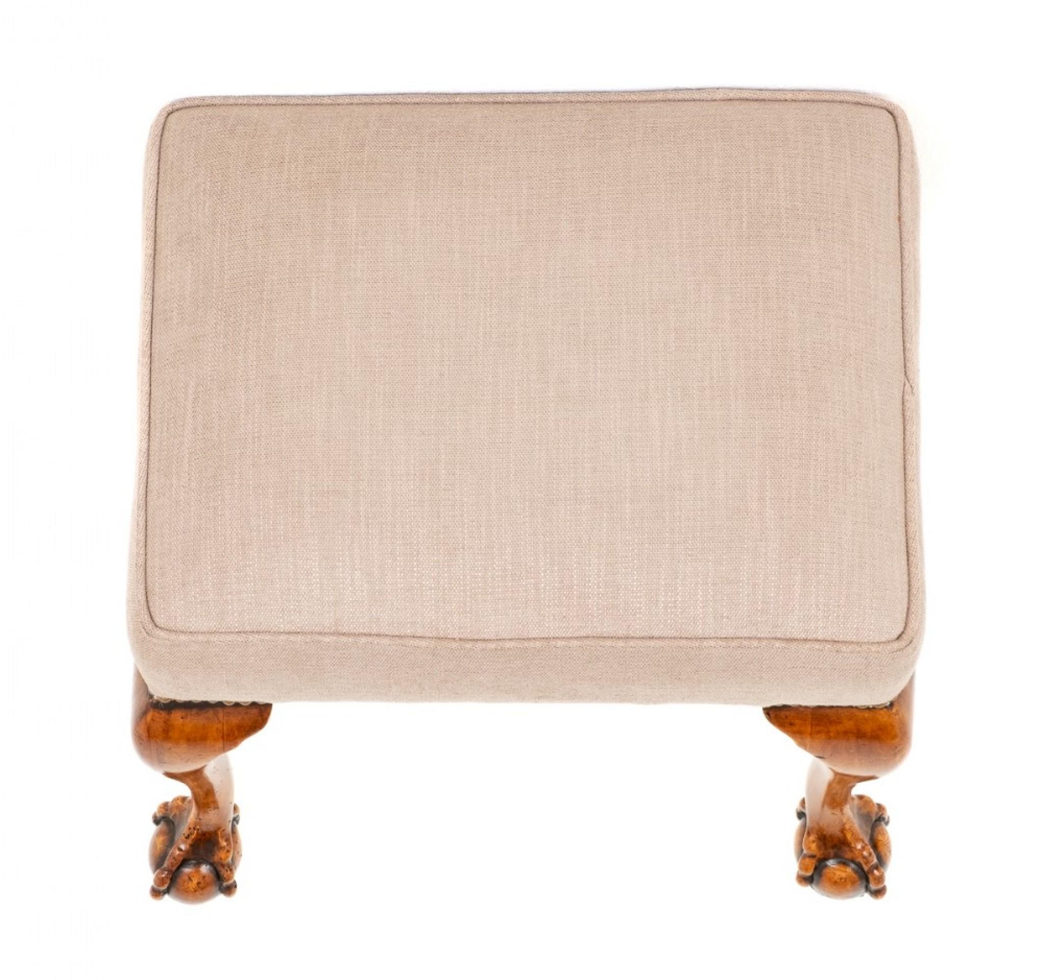 Queen Anne Stool Walnut Ball Claw Feet For Sale at 1stDibs | ball and ...