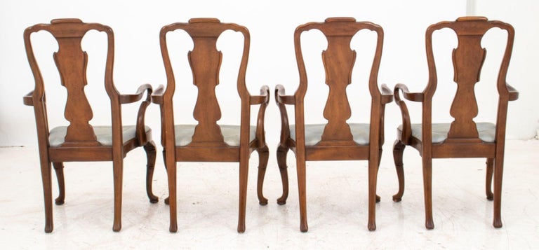 Queen Anne Style Arm Chairs, 4 For Sale at 1stDibs