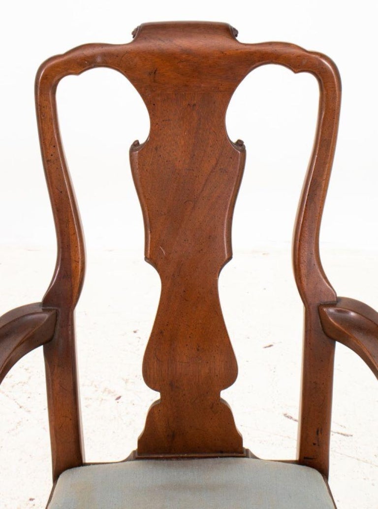 Queen Anne Style Arm Chairs, 4 For Sale at 1stDibs