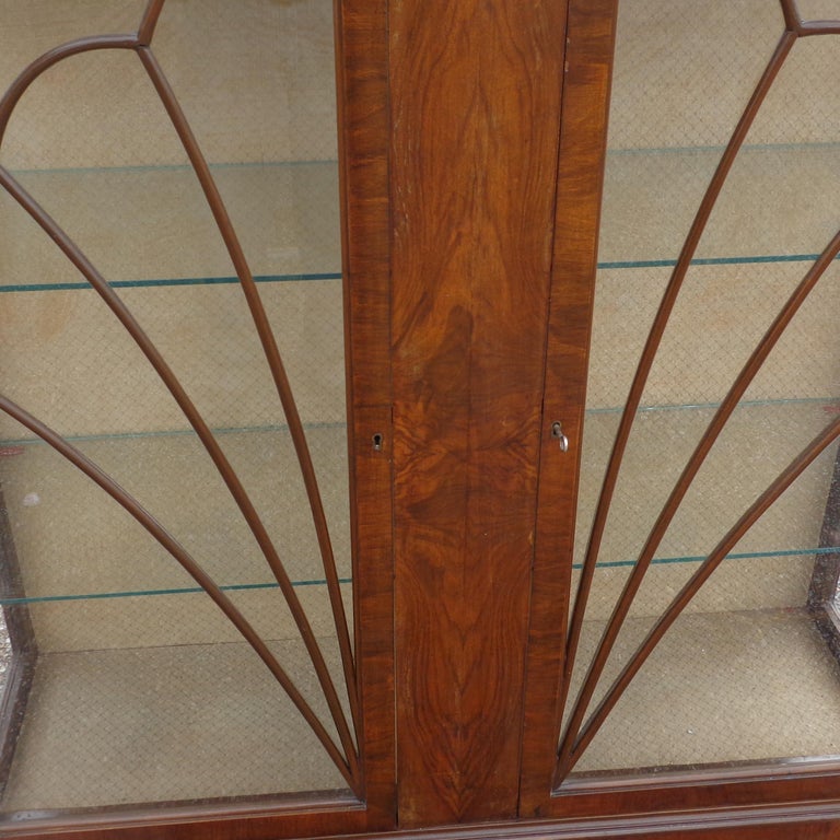 Queen Anne Style Art Deco Glass Display Bookcase at 1stDibs