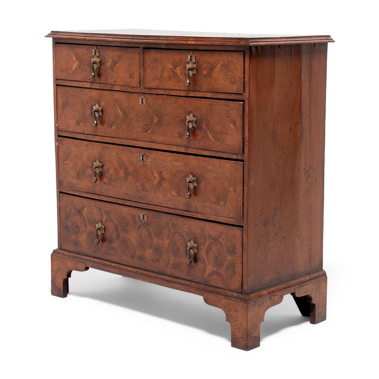 Queen Anne Style Chest of Drawers with Honeycomb Veneer, c. 1800 For ...