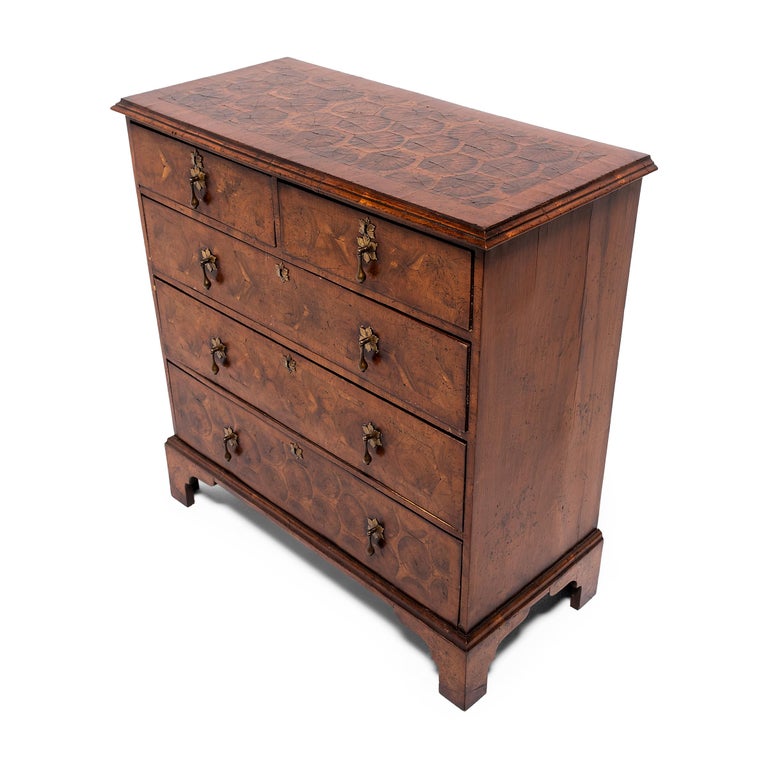 Queen Anne Style Chest of Drawers with Honeycomb Veneer, c. 1800 For ...