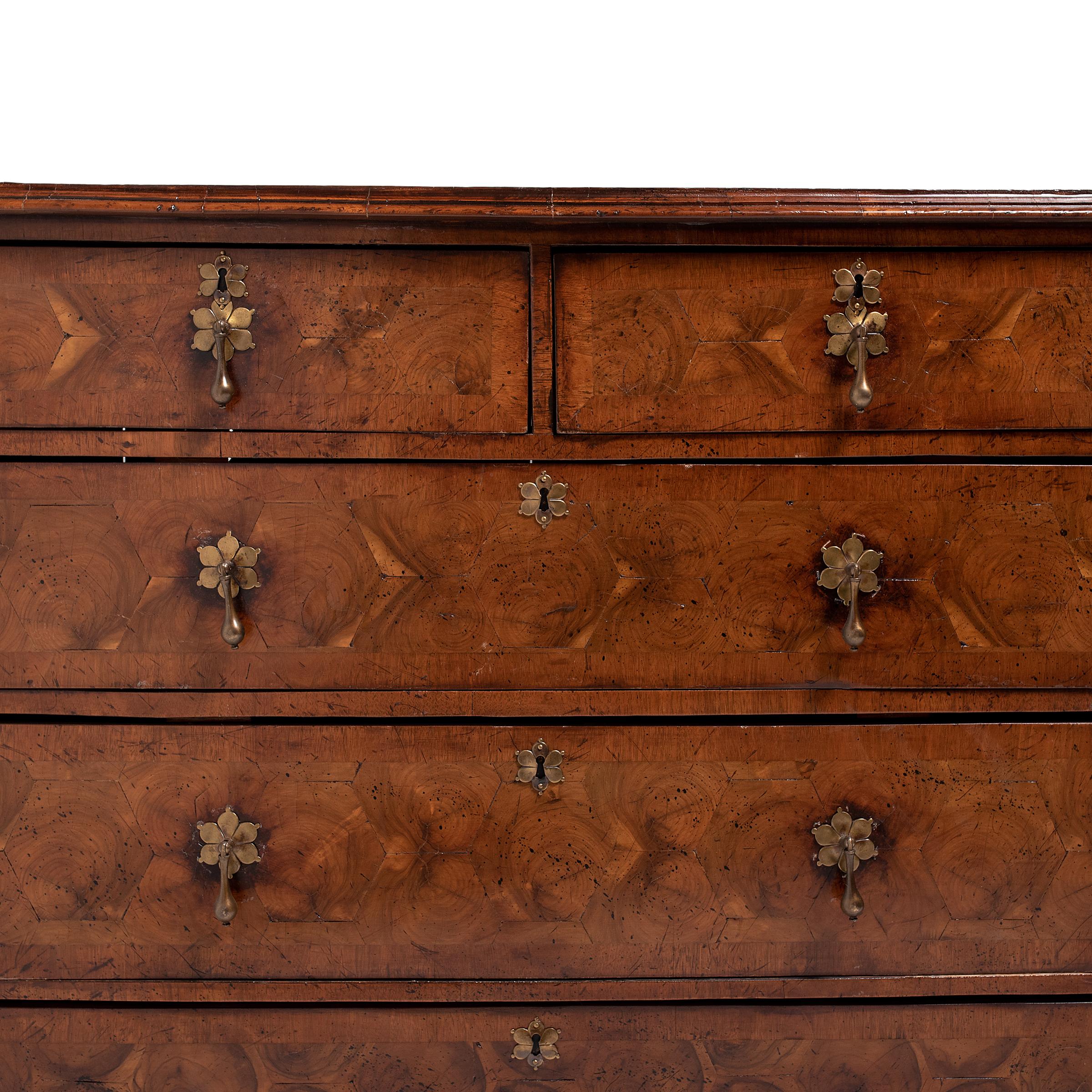 Queen Anne Style Chest of Drawers with Honeycomb Veneer, c. 1800 For ...