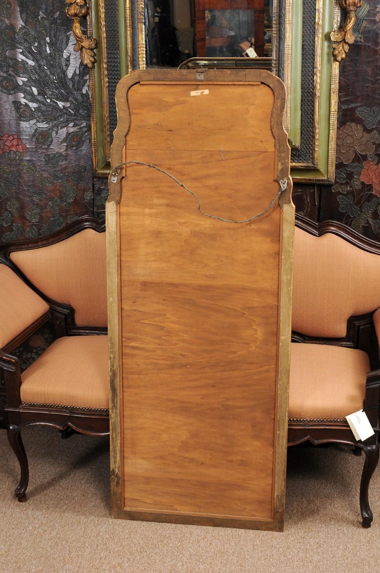 Queen Anne Style Etched Glass Mirror, Early 20th Century at 1stDibs