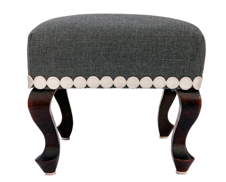 Queen Anne Style Footstool/Mod Trim For Sale at 1stDibs