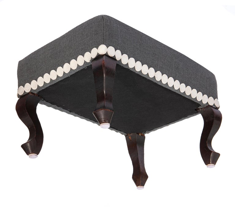 Queen Anne Style Footstool/Mod Trim For Sale at 1stDibs