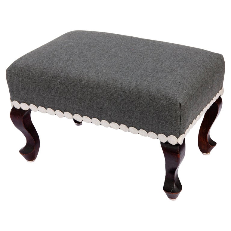 Queen Anne Style Footstool/Mod Trim For Sale at 1stDibs
