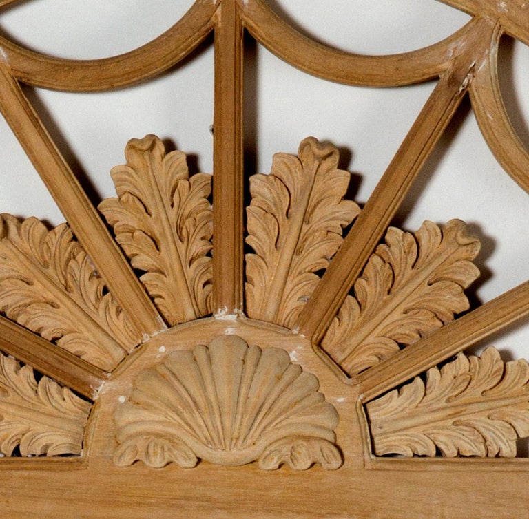 Queen Anne Style Frame Bleached Mahangony Field of Flower Crest For ...