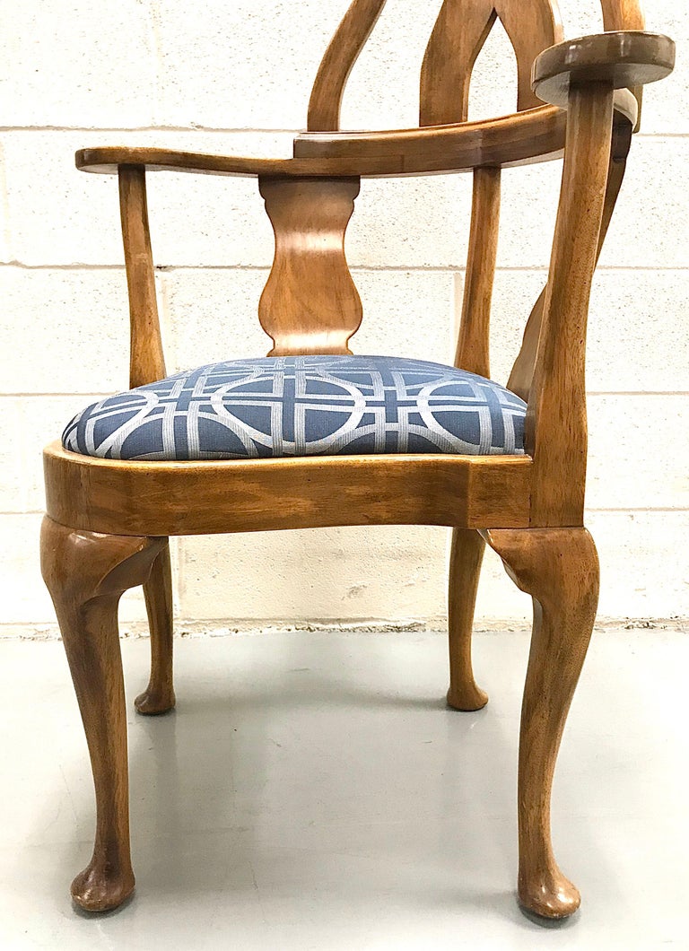 Queen Anne Style High Back Corner Chair at 1stDibs