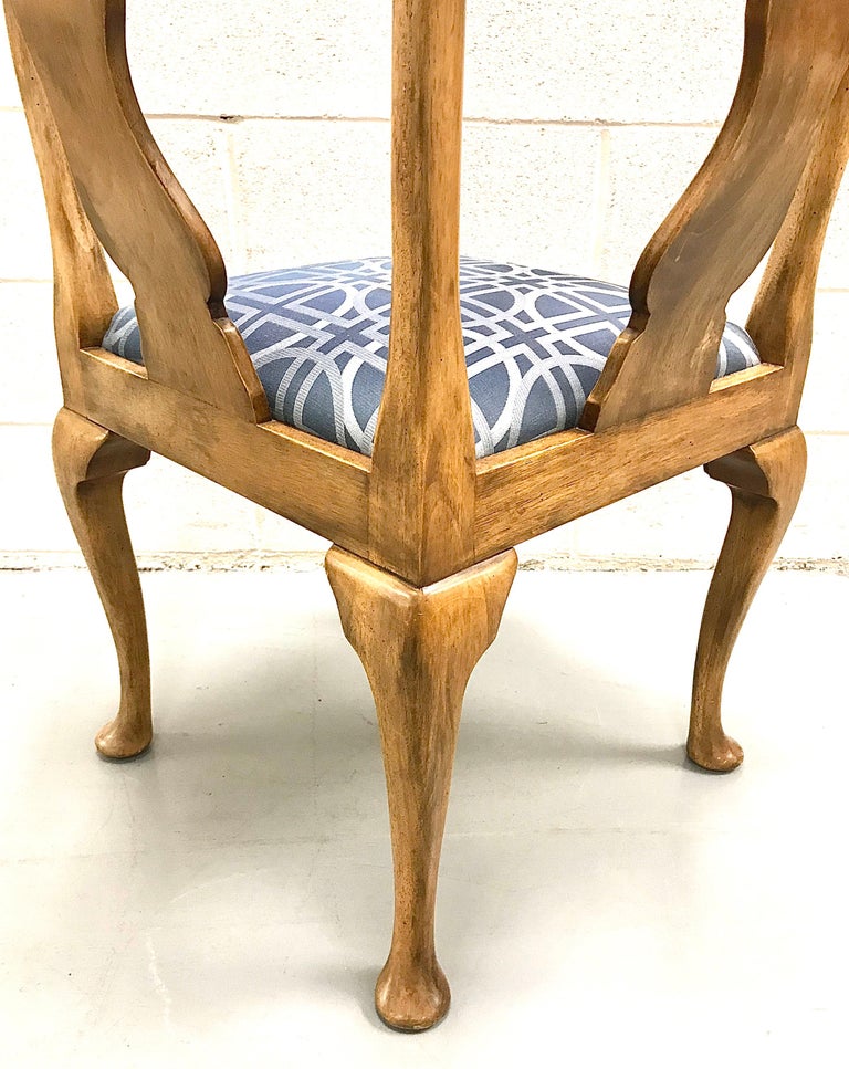 Queen Anne Style High Back Corner Chair at 1stDibs