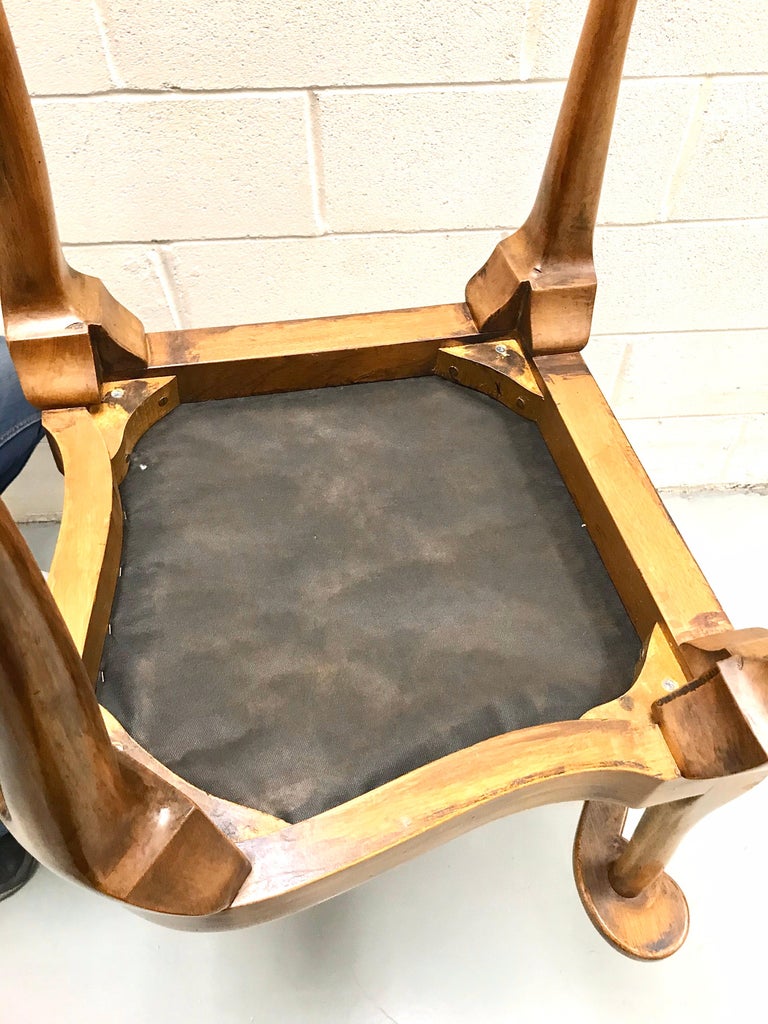 Queen Anne Style High Back Corner Chair at 1stDibs