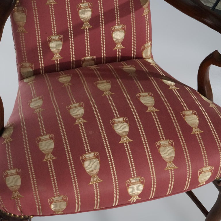 Queen Anne Style Mahogany Upholstered armchair, circa 1940 For Sale at ...