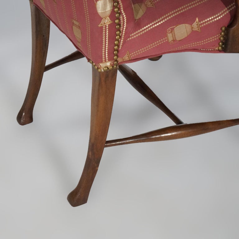 Queen Anne Style Mahogany Upholstered armchair, circa 1940 For Sale at ...