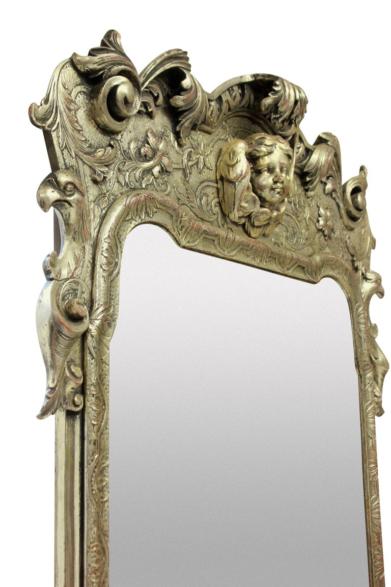 Queen Anne Style Silvered Mirror For Sale at 1stDibs