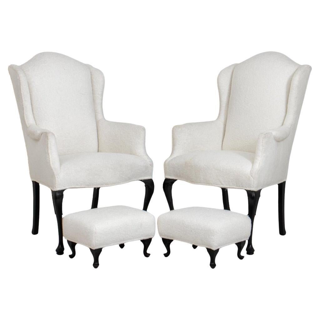 Queen Anne Wingback Chairs - 33 For Sale at 1stDibs | queen anne chairs ...