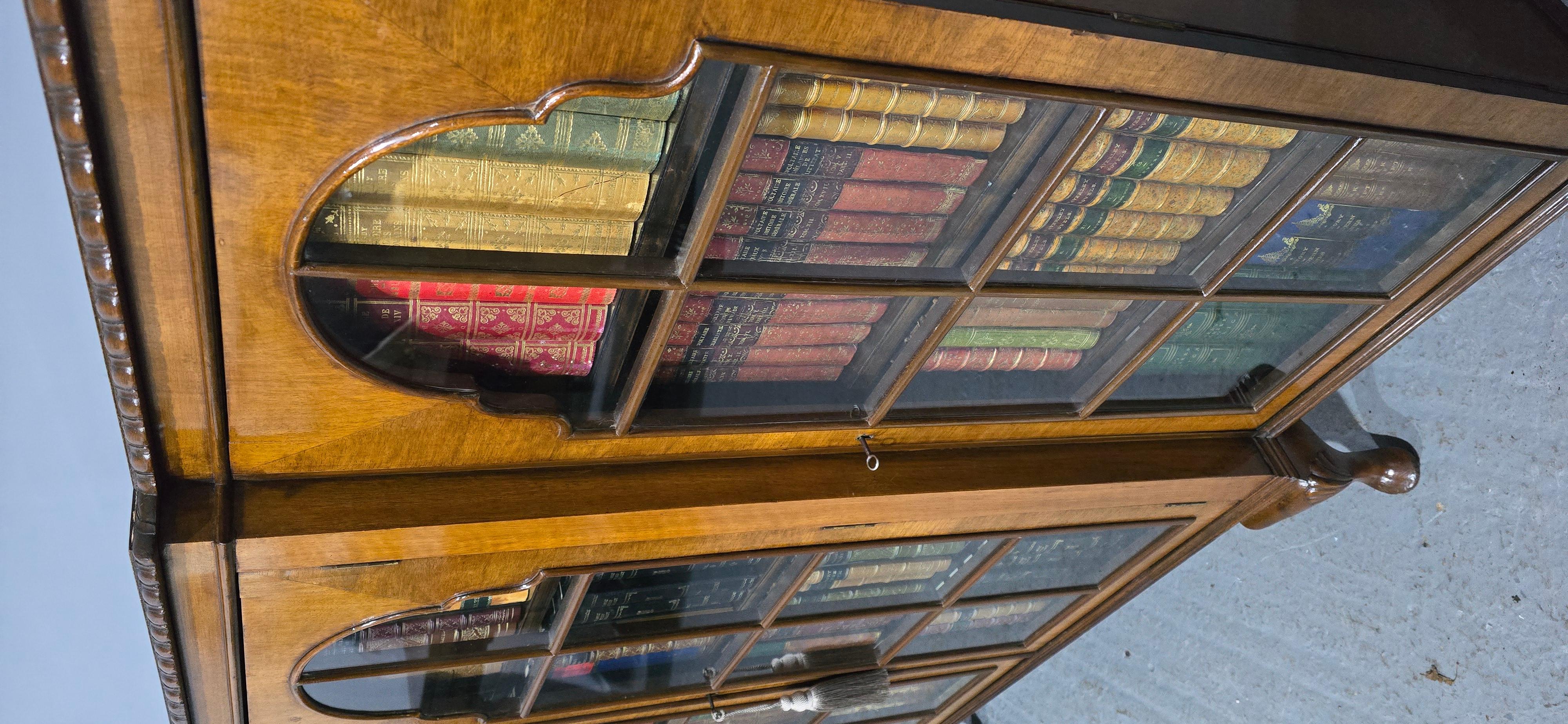 Queen Anne Walnut Adjustable Library Bookcase For Sale at 1stDibs