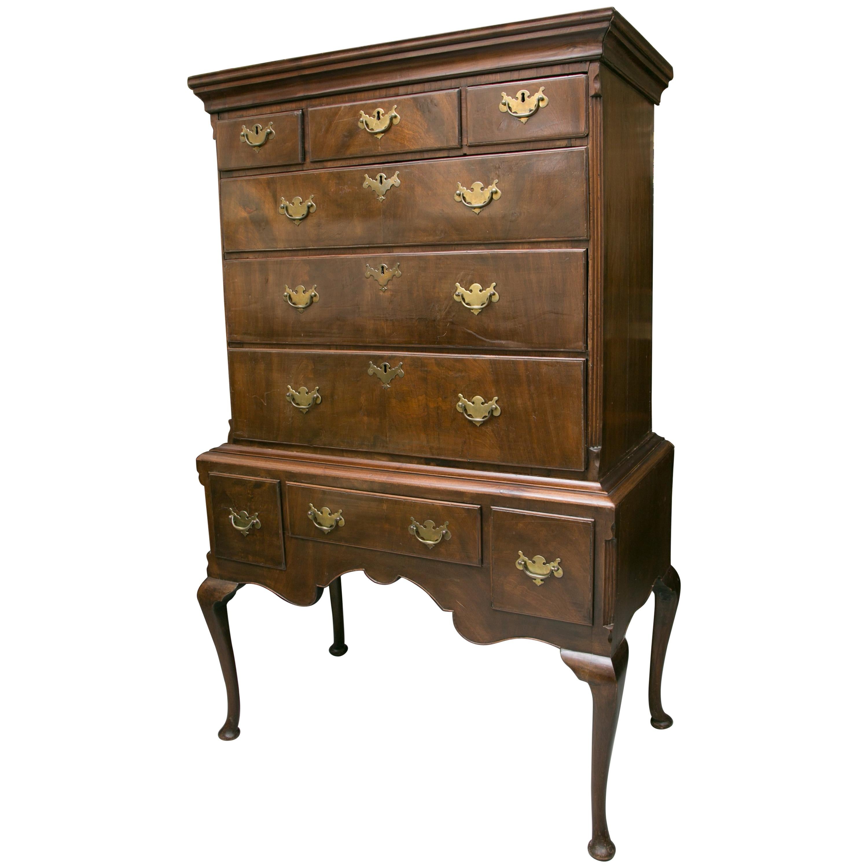 Queen Anne Walnut Highboy at 1stDibs