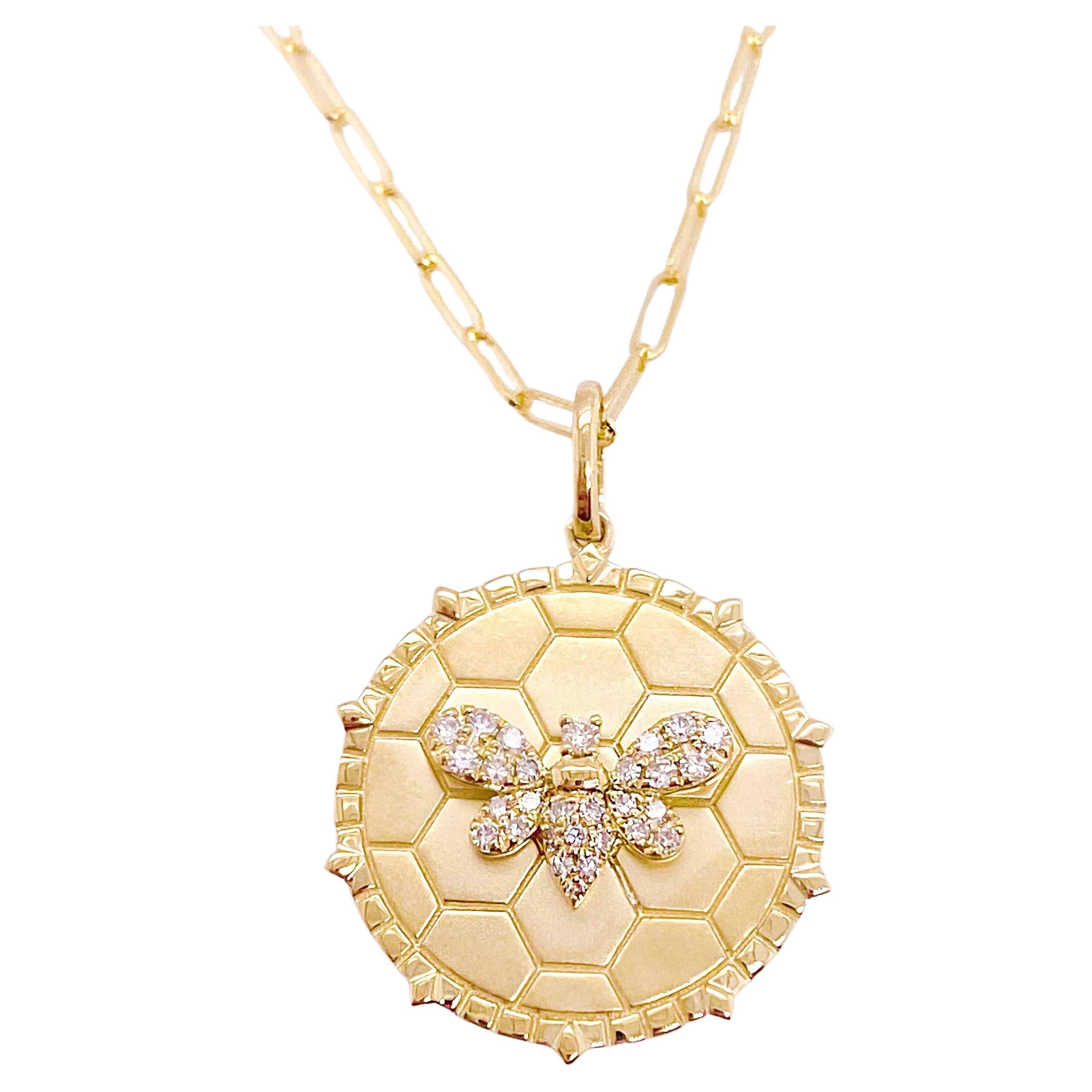 Round Brilliant Diamond and Gold Disk Pendant 14k Gold Engravable ...