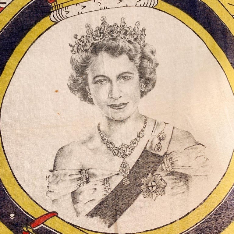 Queen Elizabeth II Coronation Flag 1953 For Sale at 1stDibs