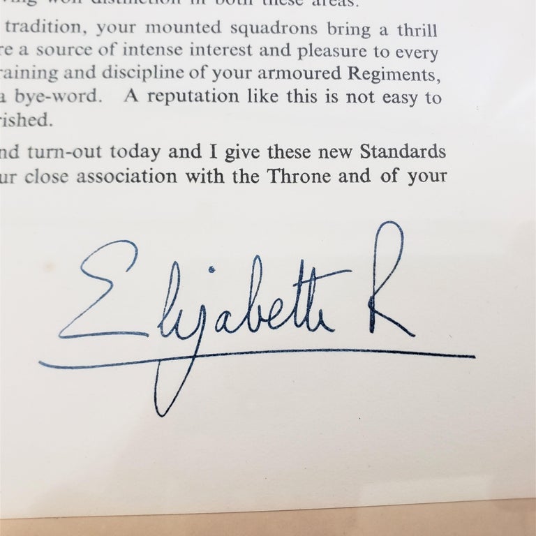 Queen Elizabeth II Signed Letter for the Presentation of Standards 1963 ...