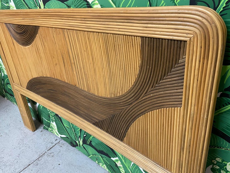 Queen Size Rattan Split Reed Headboard For Sale at 1stDibs