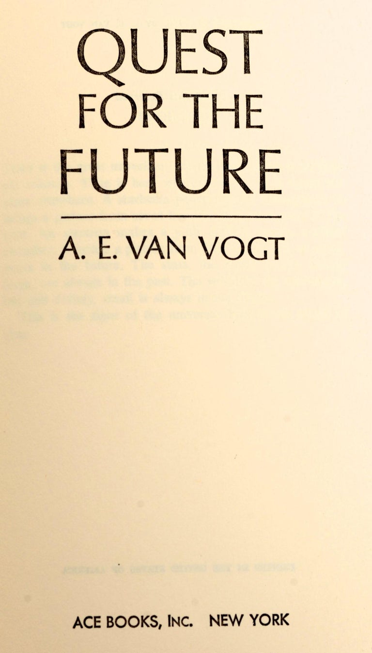 Quest for the Future by A. E. Van Vogt, First Edition BCE For Sale at ...