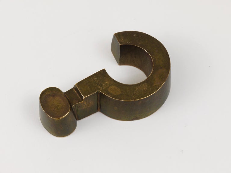 Question Mark Midcentury "?" Paperweight, Solid Brass, Austria, 1970s ...