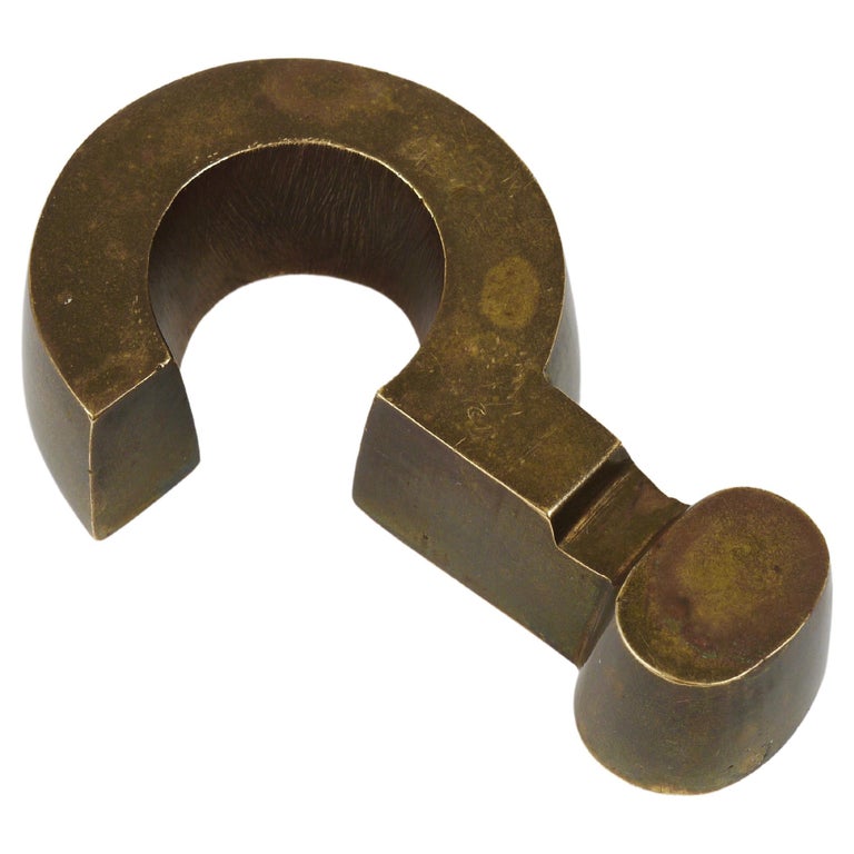 Question Mark Midcentury "?" Paperweight, Solid Brass, Austria, 1970s ...