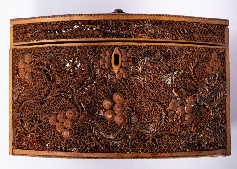 Quillwork Tea Caddy at 1stDibs