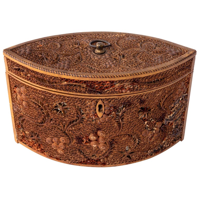 Quillwork Tea Caddy at 1stDibs