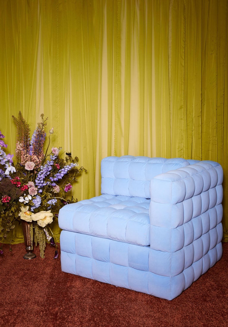 Quilted, Modular Lounge Chair For Sale at 1stDibs