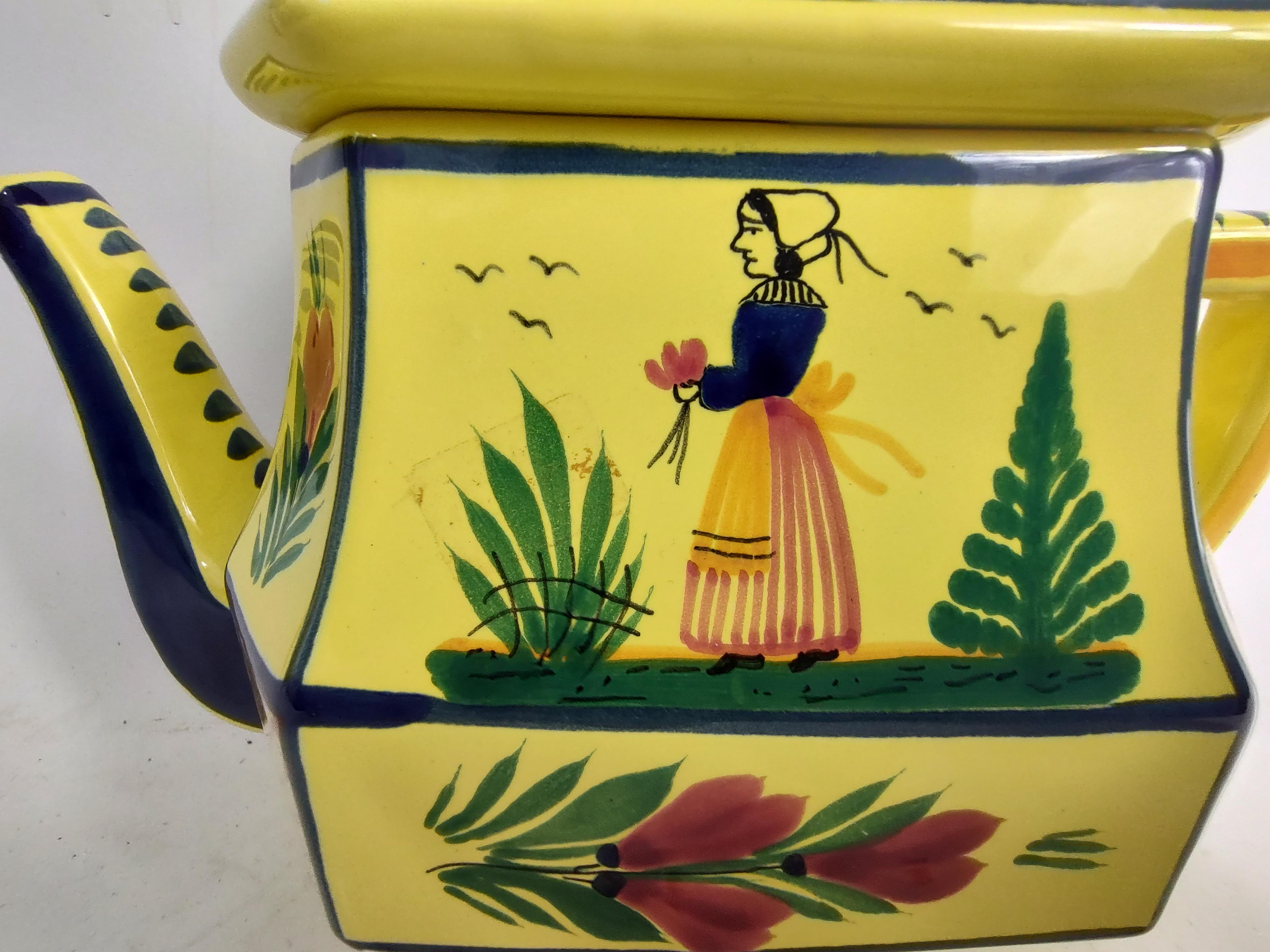 Quimper Faience Teapot with Breton Woman For Sale at 1stDibs | quimper ...