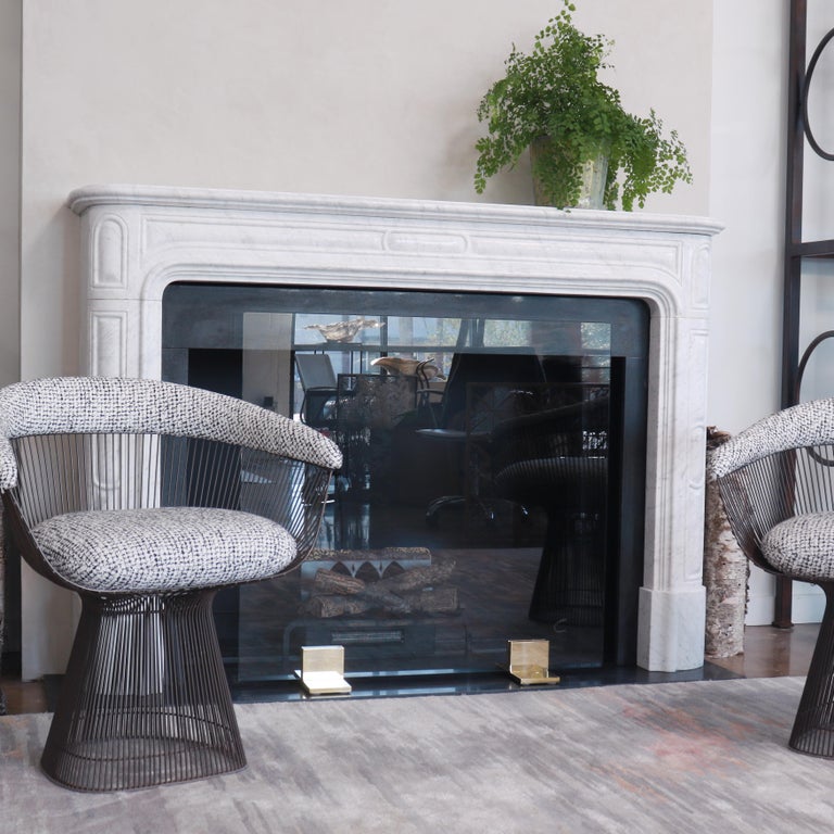 Quinn Fireplace Screen with Iron Feet Painted in Gold Rubbed Black ...